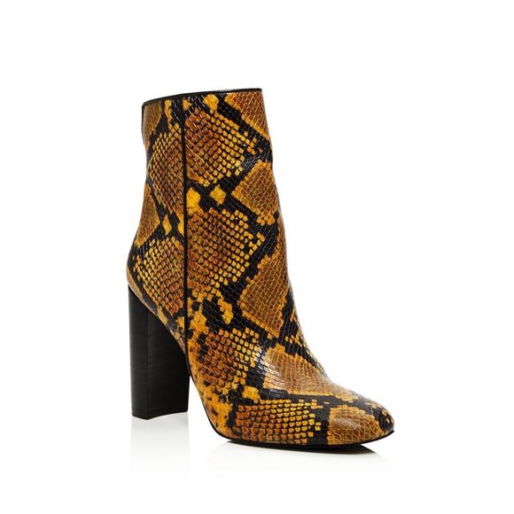 Aqua | Shoes | Aqua Womens Yellow Snake Print Soren Round Toe Block ...
